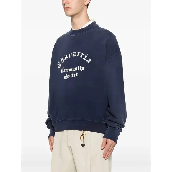 WILLY CHAVARRIA Printed Crew Neck Long Sleeve Sweater