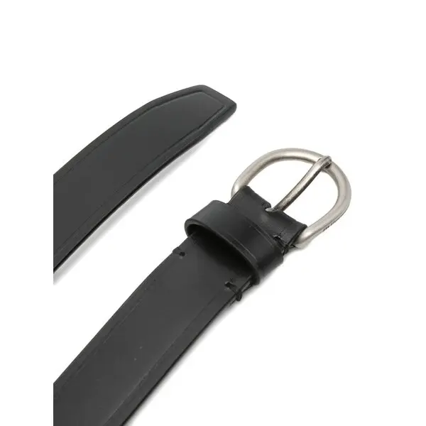 ANN DEMEULEMEESTER Smooth Calfskin Leather Belt With Silver-tone Buckle