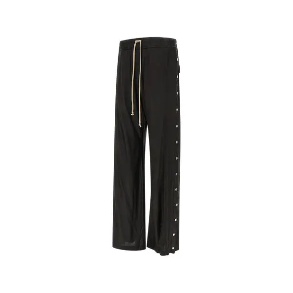 Rick Owens Wide-leg Trousers With Side Snap Buttons - Black