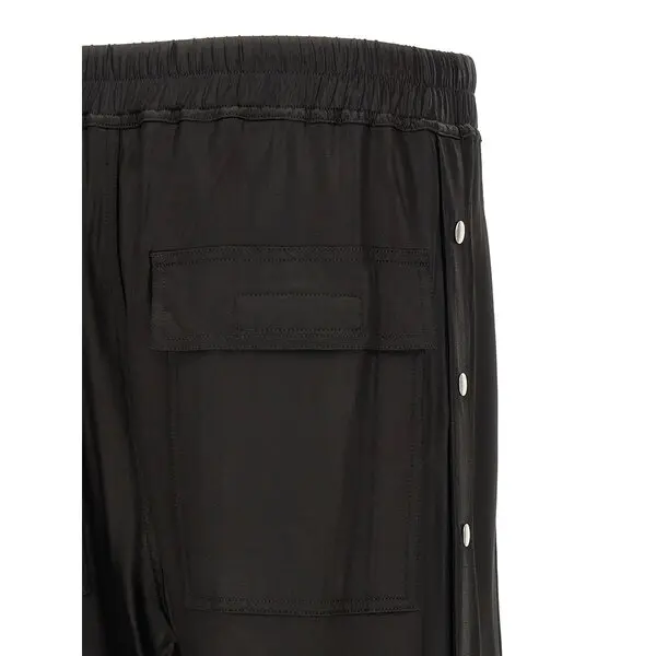 Rick Owens Wide-leg Trousers With Side Snap Buttons - Black