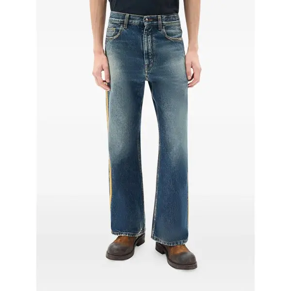 ANN DEMEULEMEESTER Denim Wide-leg Jeans With Side Stripe