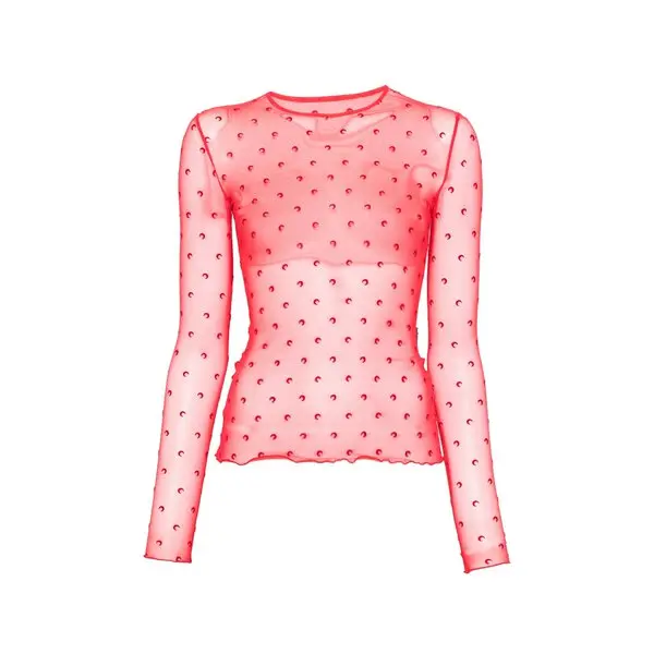 MARINE SERRE All-over Moon Print Long Sleeve Top