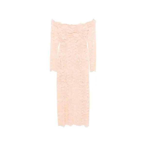 Rabanne Light Floral Lace Off-shoulder Dress - Pink