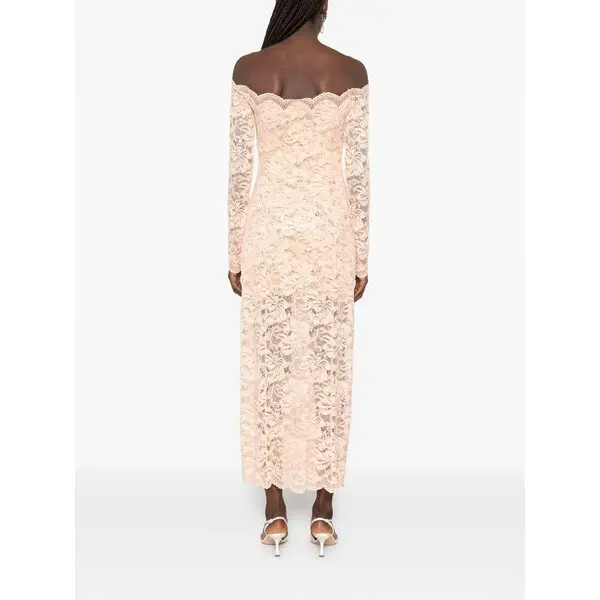 Rabanne Light Floral Lace Off-shoulder Dress