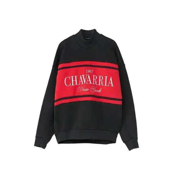 WILLY CHAVARRIA Striped Crew Neck Sweatshirt - Black