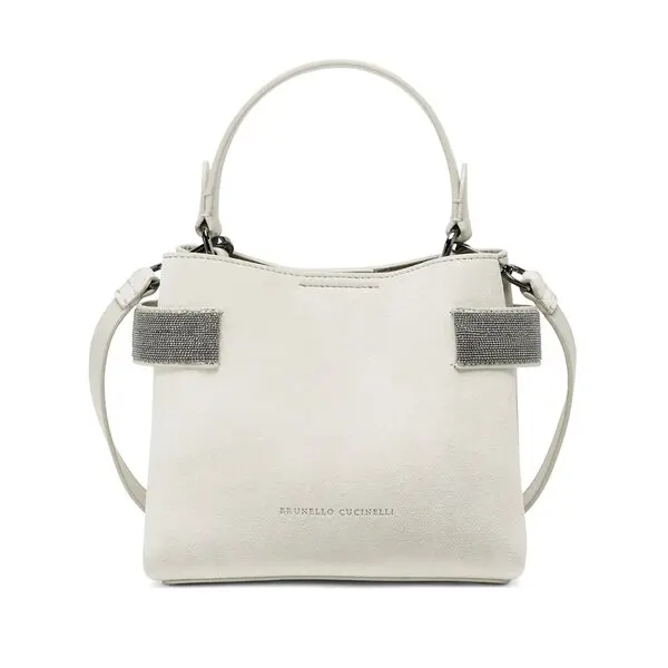 Brunello Cucinelli Calf Leather Tote Bag With Monili Chain Detail