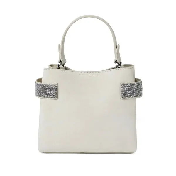 Brunello Cucinelli Calf Leather Tote Bag With Monili Chain Detail