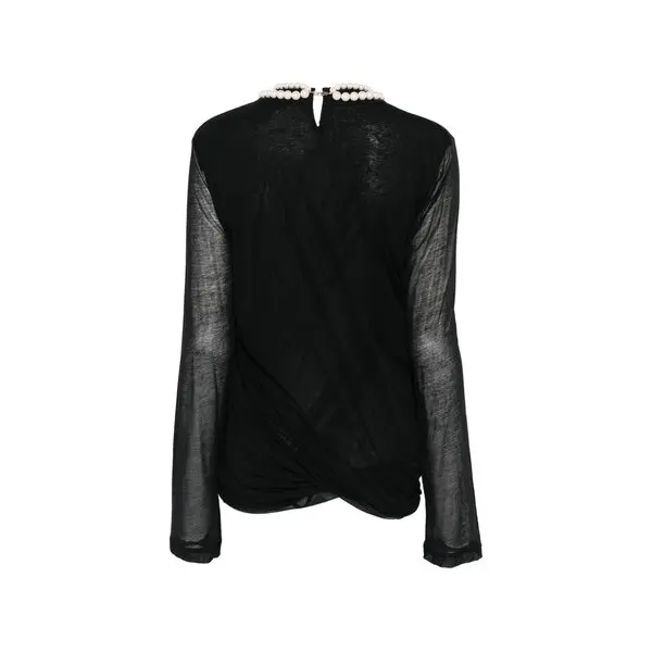 Junya Watanabe Pearl Embellishment Long Sleeve Top