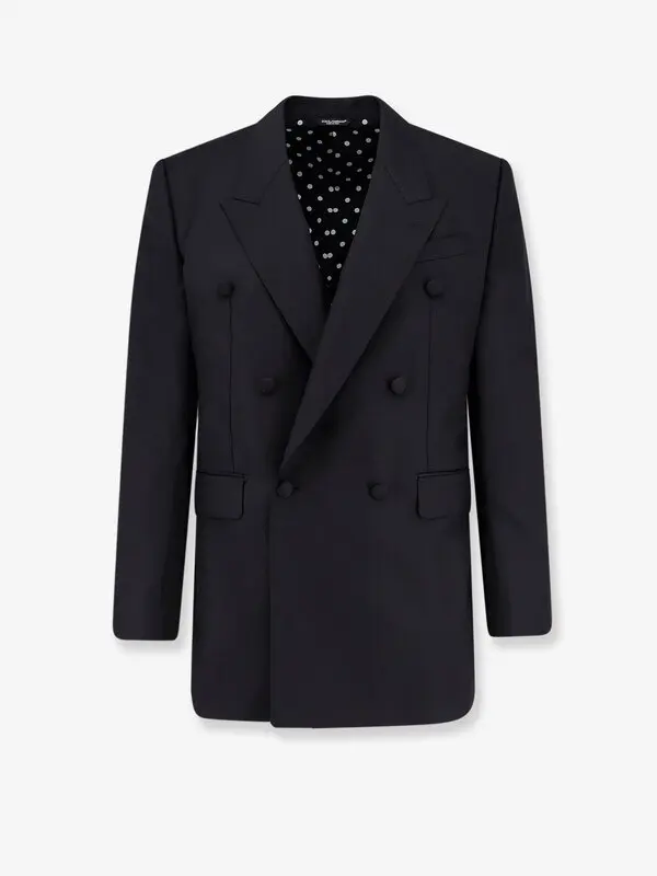 Dolce & Gabbana Double-breasted Virgin Wool Blazer - Multicolor