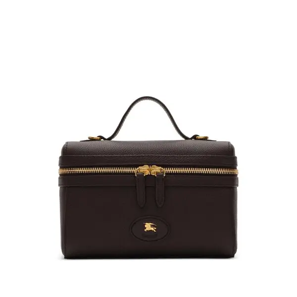 Burberry Grainy Calf Leather Vanity Case - Brown