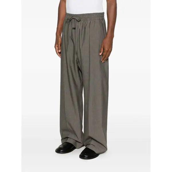 Fear Of God Grey Wool Blend Wide-leg Trousers