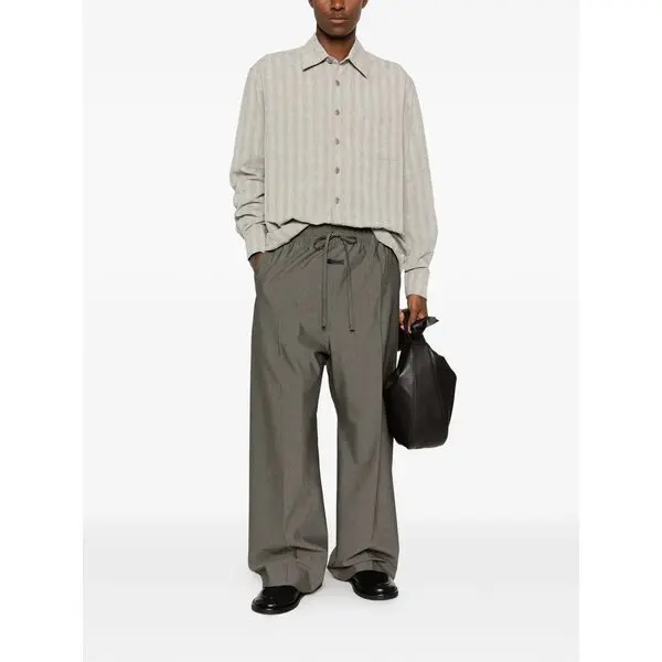 Fear Of God Grey Wool Blend Wide-leg Trousers