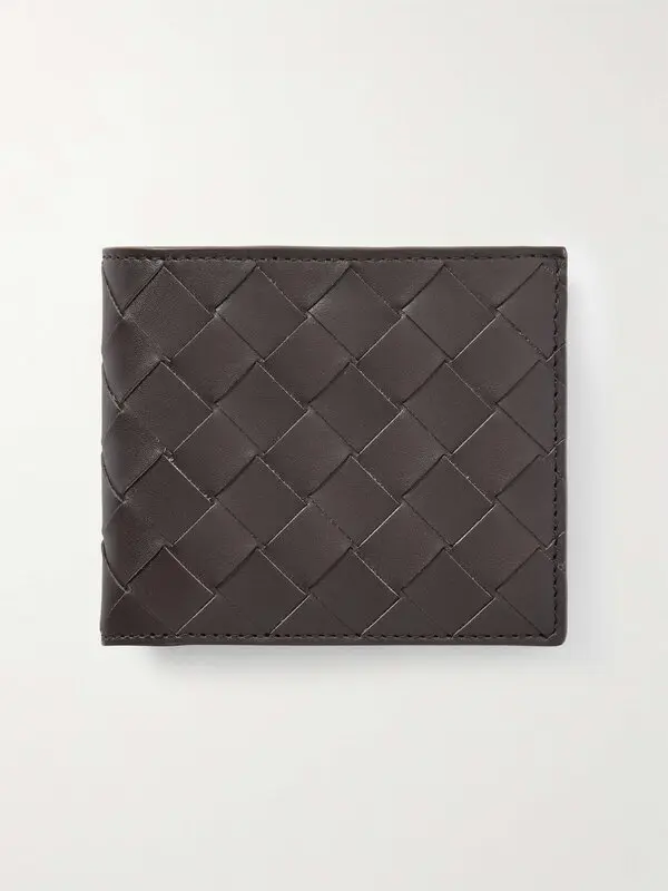 Bottega Veneta Intrecciato Leather Billfold Wallet - Brown