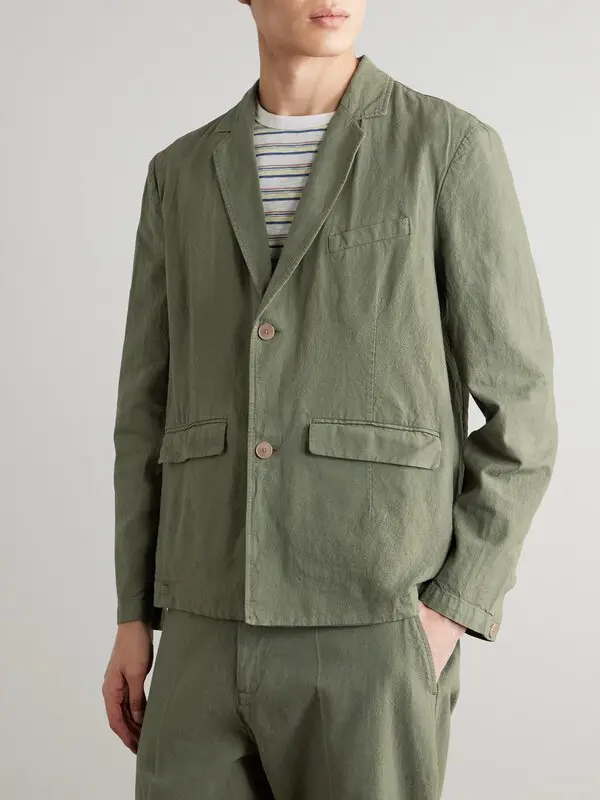Folk Lunar Linen And Cotton-blend Suit Jacket