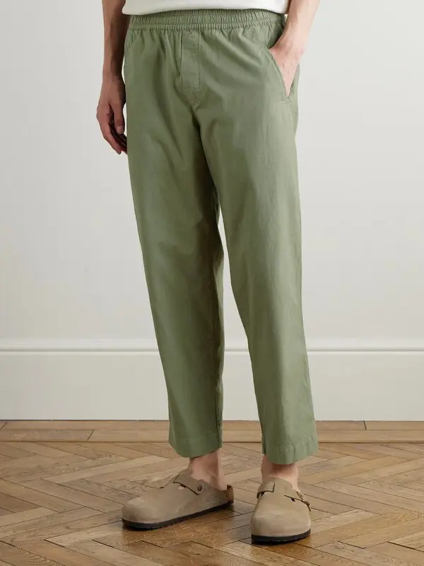 Folk Straight-leg Cotton Drawstring Trousers