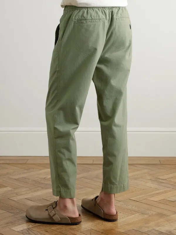 Folk Straight-leg Cotton Drawstring Trousers