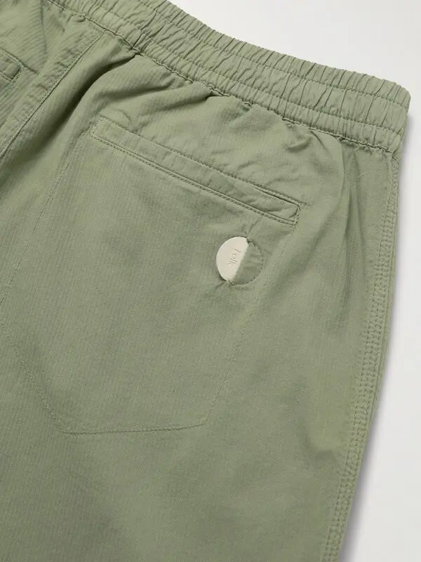 Folk Straight-leg Cotton Drawstring Trousers