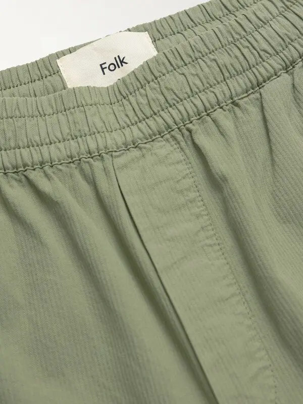 Folk Straight-leg Cotton Drawstring Trousers