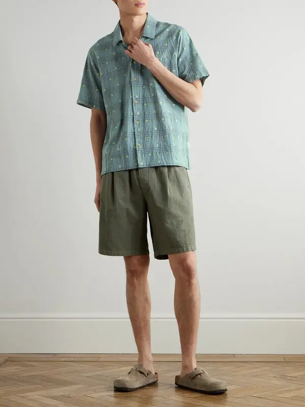 Folk Assembly Wide-leg Cotton-blend Shorts