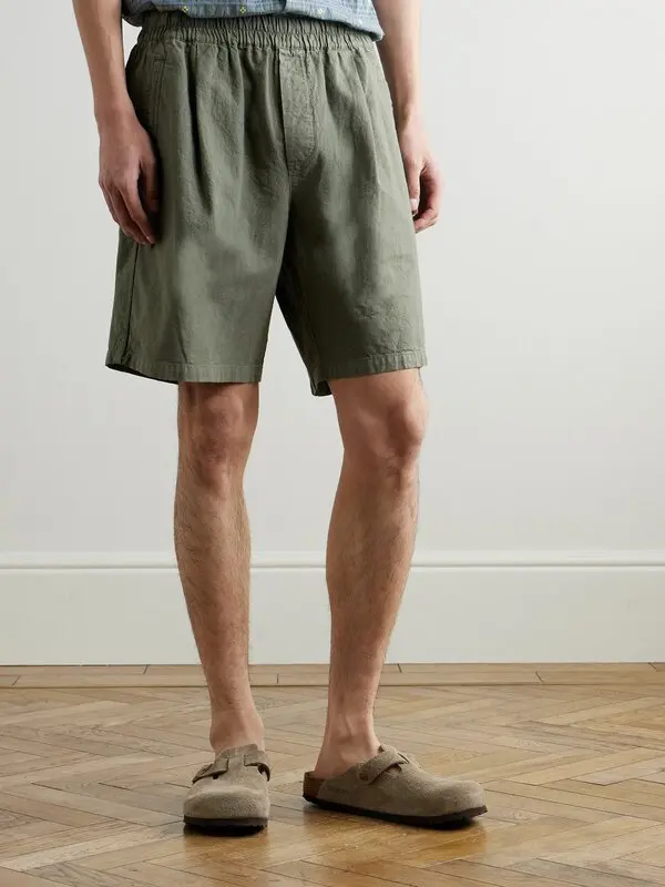 Folk Assembly Wide-leg Cotton-blend Shorts