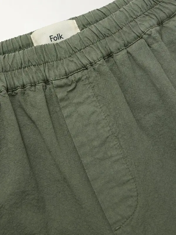 Folk Assembly Wide-leg Cotton-blend Shorts