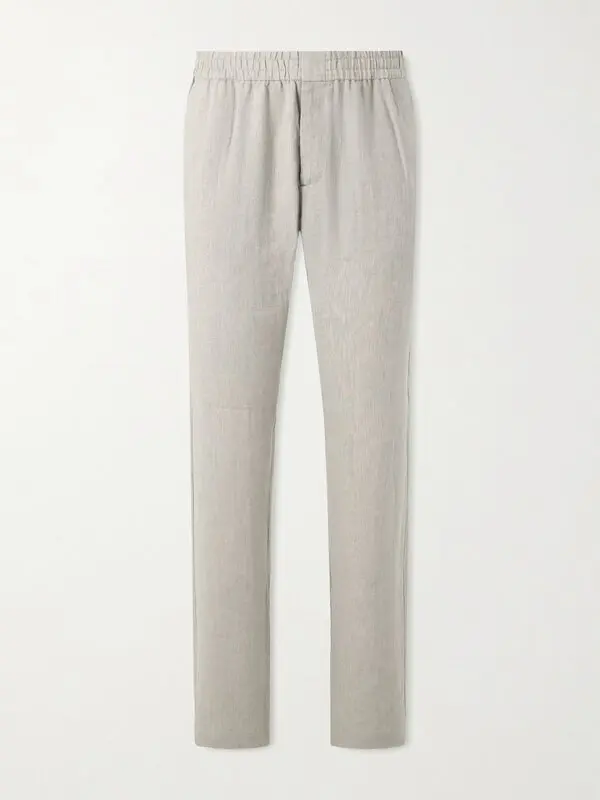 Sunspel Slim-fit Straight-leg Linen Trousers