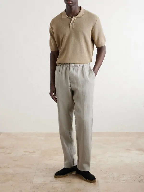 Sunspel Slim-fit Straight-leg Linen Trousers