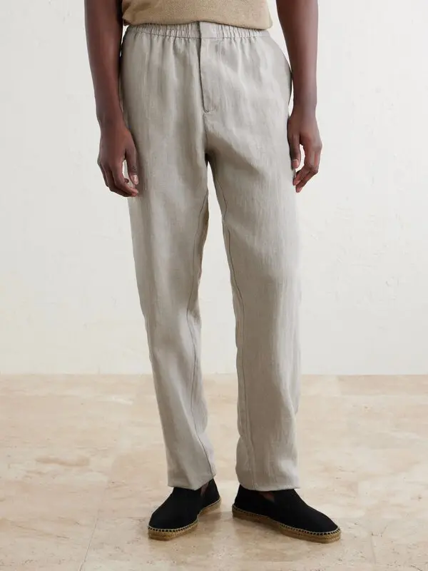 Sunspel Slim-fit Straight-leg Linen Trousers