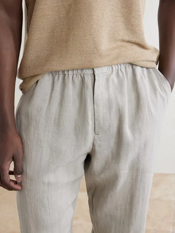 Sunspel Slim-fit Straight-leg Linen Trousers
