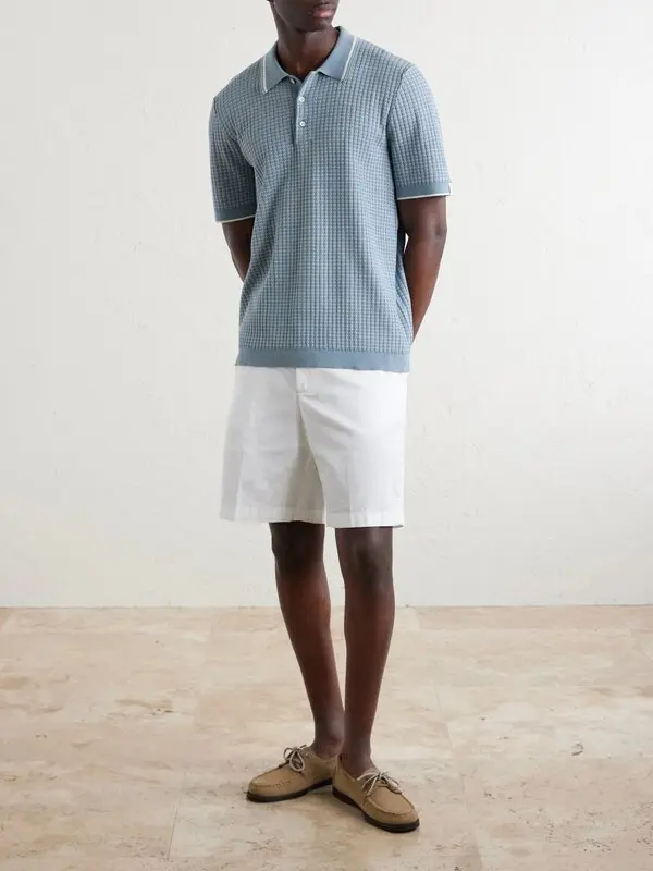 Rag & Bone Harvey Ribbed Cotton-blend Polo Shirt