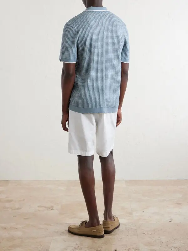 Rag & Bone Harvey Ribbed Cotton-blend Polo Shirt