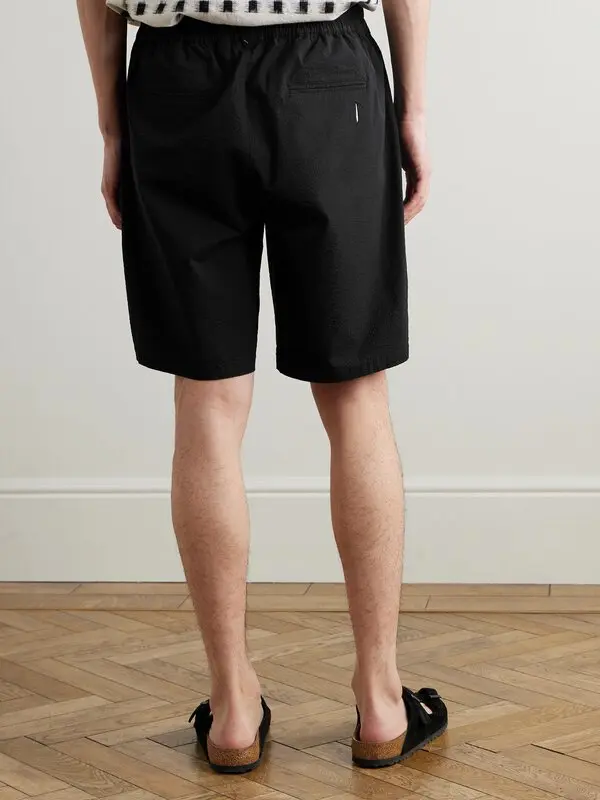 Folk Assembly Wide-leg Cotton-blend Seersucker Shorts