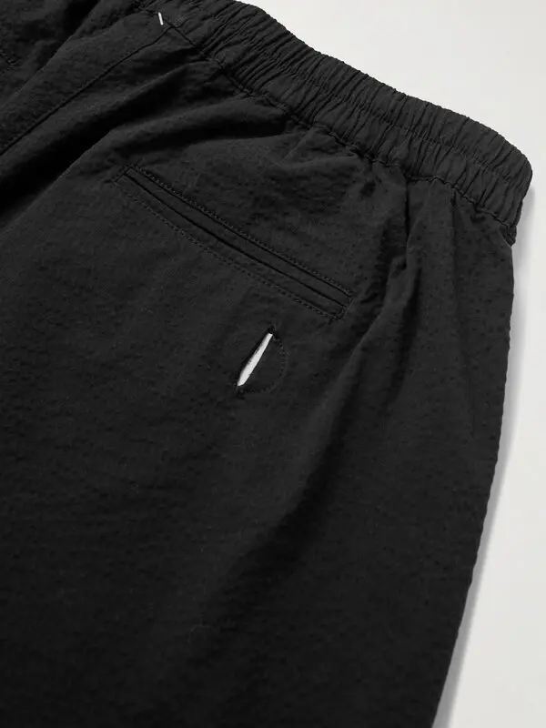 Folk Assembly Wide-leg Cotton-blend Seersucker Shorts