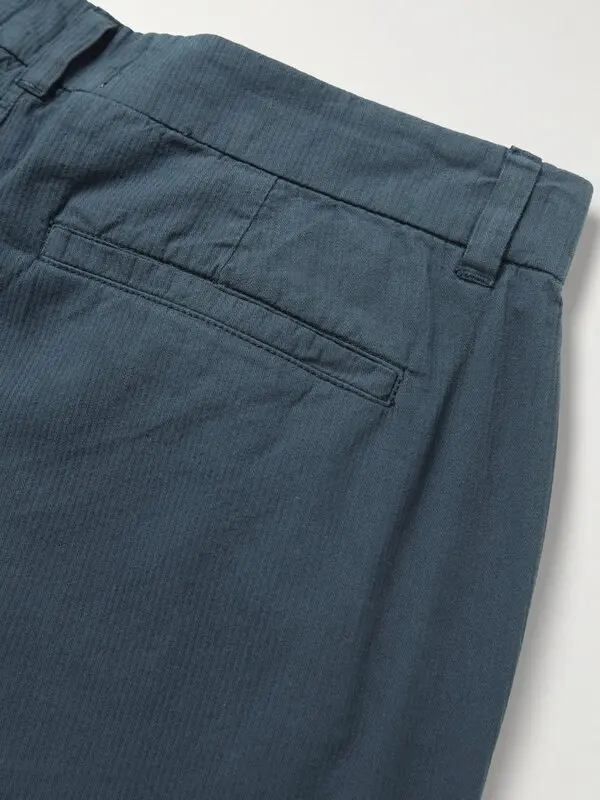 Folk Assembly Straight-leg Pleated Cotton Suit Trousers