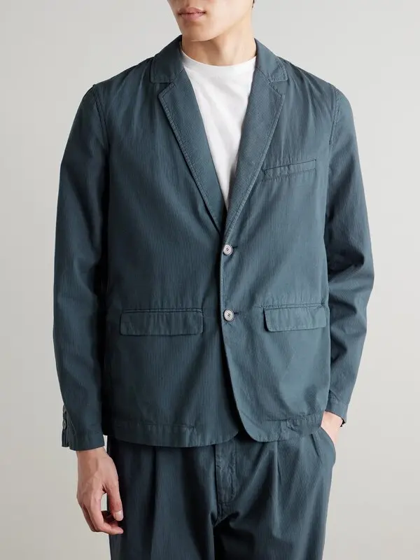Folk Assembly Textured-cotton Blazer