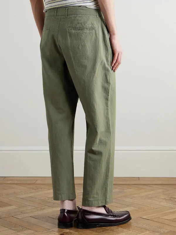 Folk Lunar Straight-leg Trousers In Linen And Cotton Blend