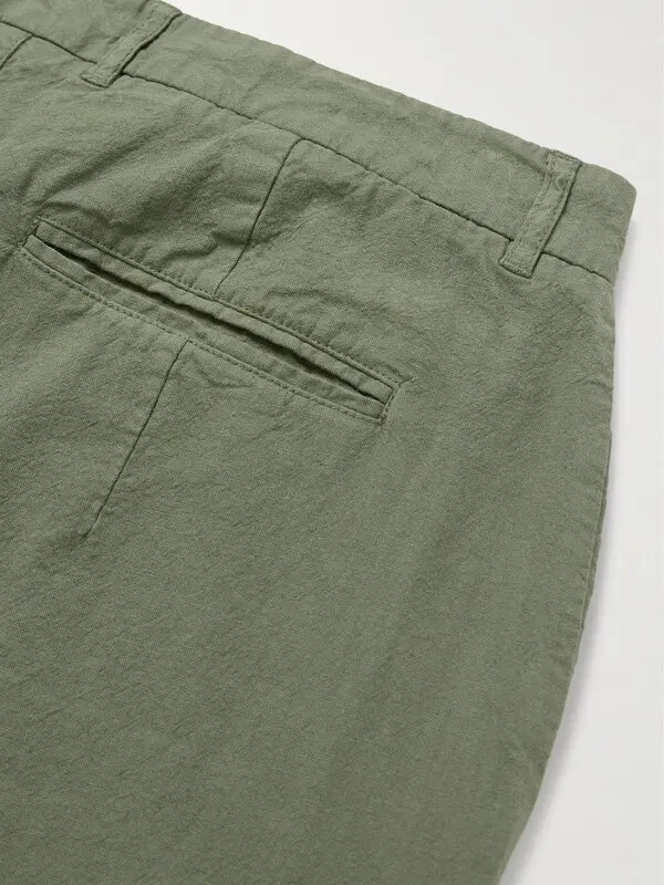 Folk Lunar Straight-leg Trousers In Linen And Cotton Blend