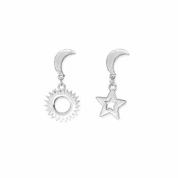 SILVER MOON Astral Duo Sterling Earrings - Silver