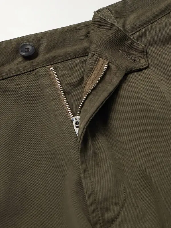 DRAKE'S Straight-leg Peached Cotton-twill Trousers