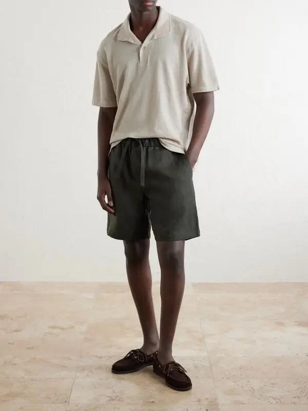 Sunspel Linen-piqué Polo Shirt - Neutrals