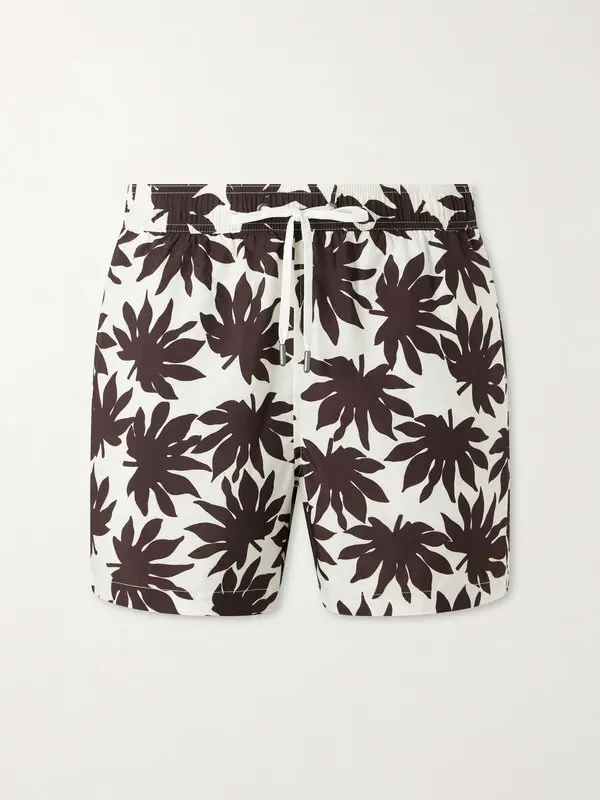 Onia Charles Straight-leg Printed Swim Shorts - Brown