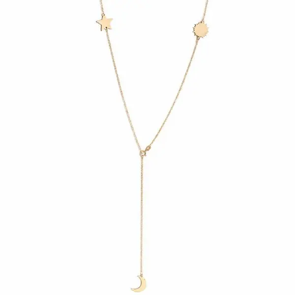 SILVER MOON Sterling Silver Celestial Necklace - Gold