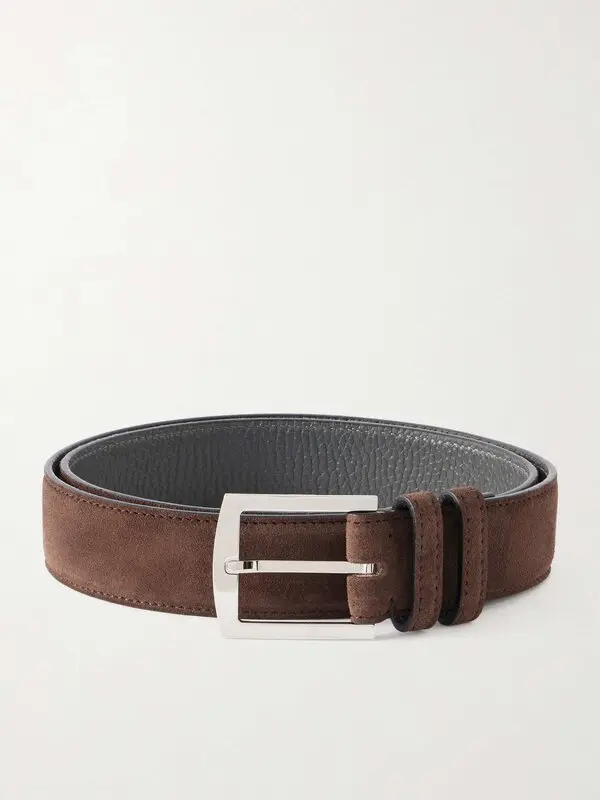 Kiton Suede Belt - Brown