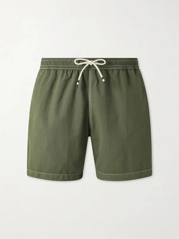 Hartford Slim-fit Mid-length Swim Shorts - Green