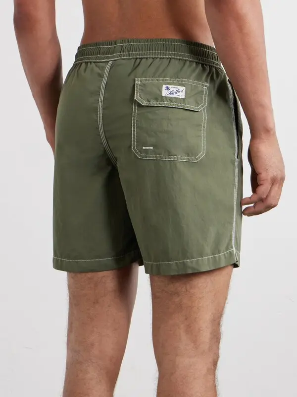 Hartford Slim-fit Mid-length Swim Shorts - Green