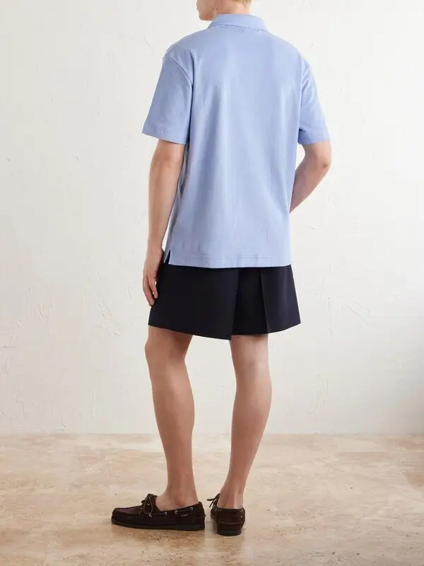 Sunspel Cotton-terry Polo Shirt - Blue