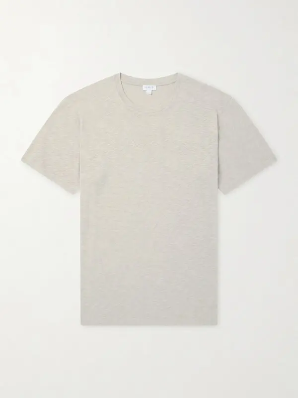 Sunspel Cotton And Linen-blend T-shirt - Neutrals