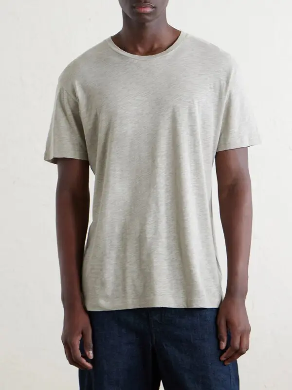 Sunspel Cotton And Linen-blend T-shirt - Neutrals