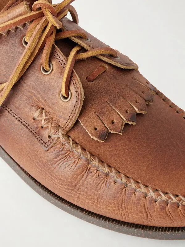 YUKETEN Italian Blucher Leather Boat Shoes