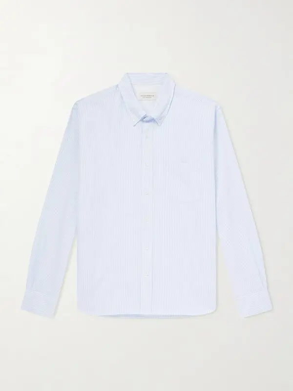 Officine Générale Striped Cotton Oxford Shirt